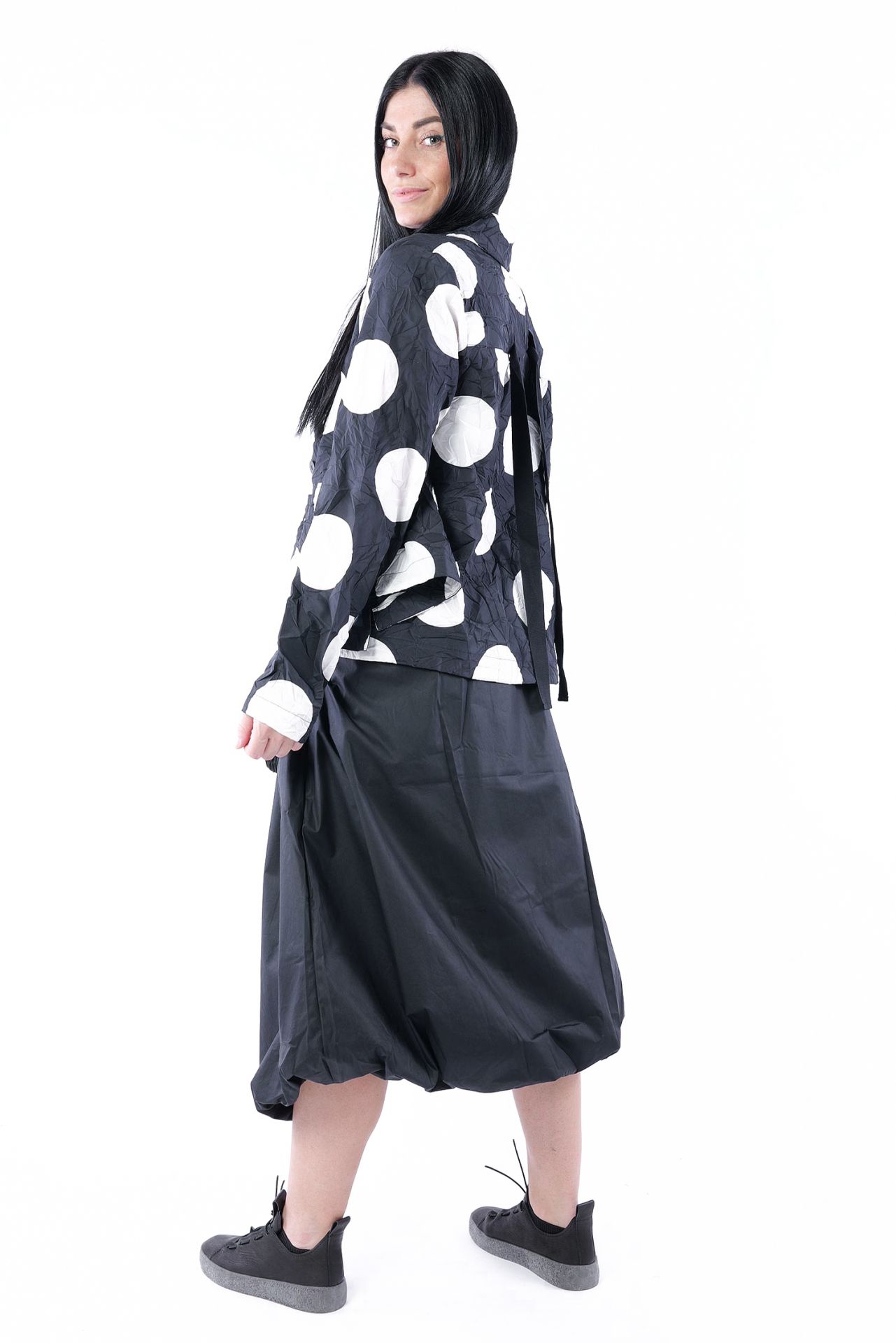 Plü Pluslavie A-line jacket - Black white dots - 8056