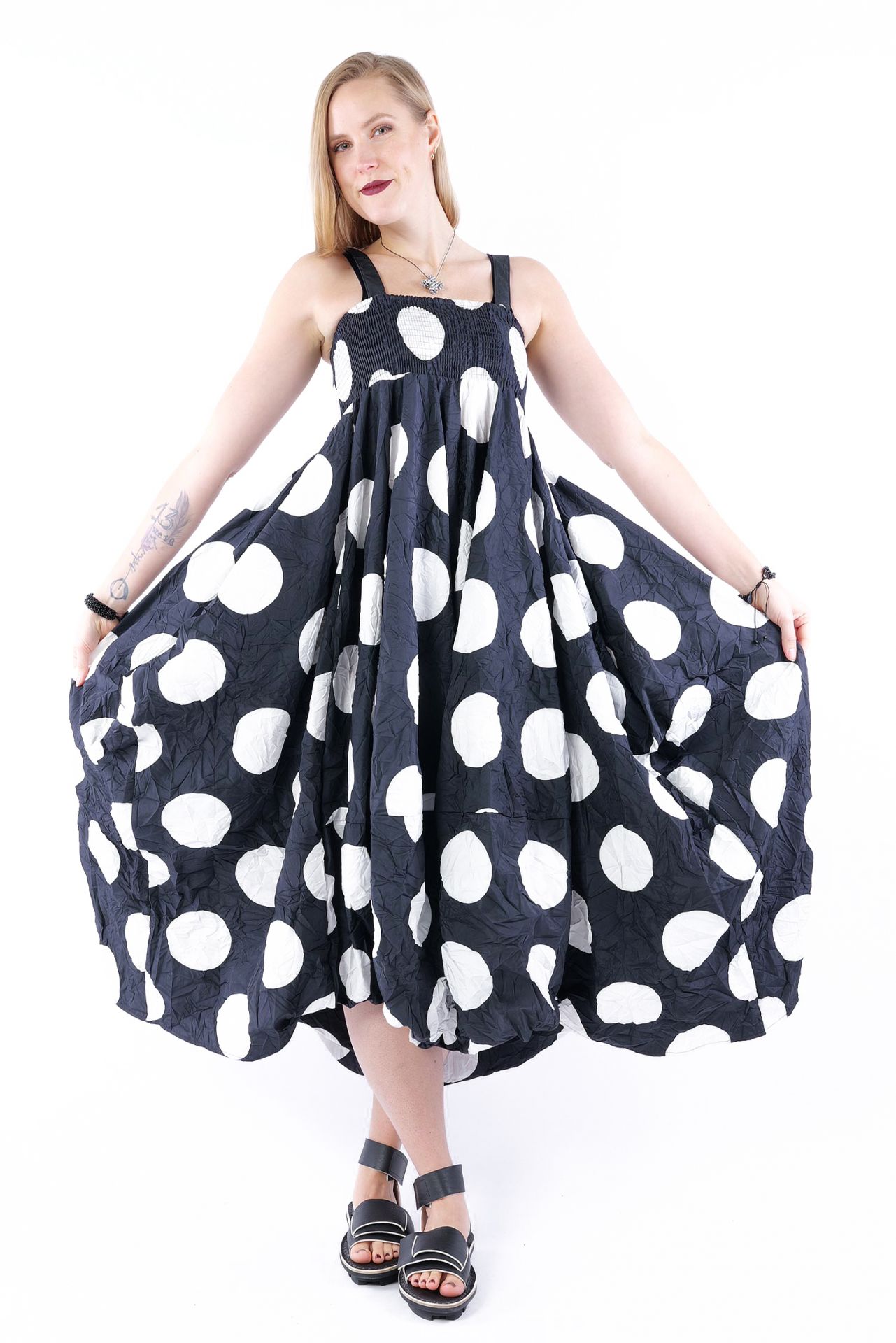 Plü Pluslavie Summer dress with dots - Black white dots - 1152