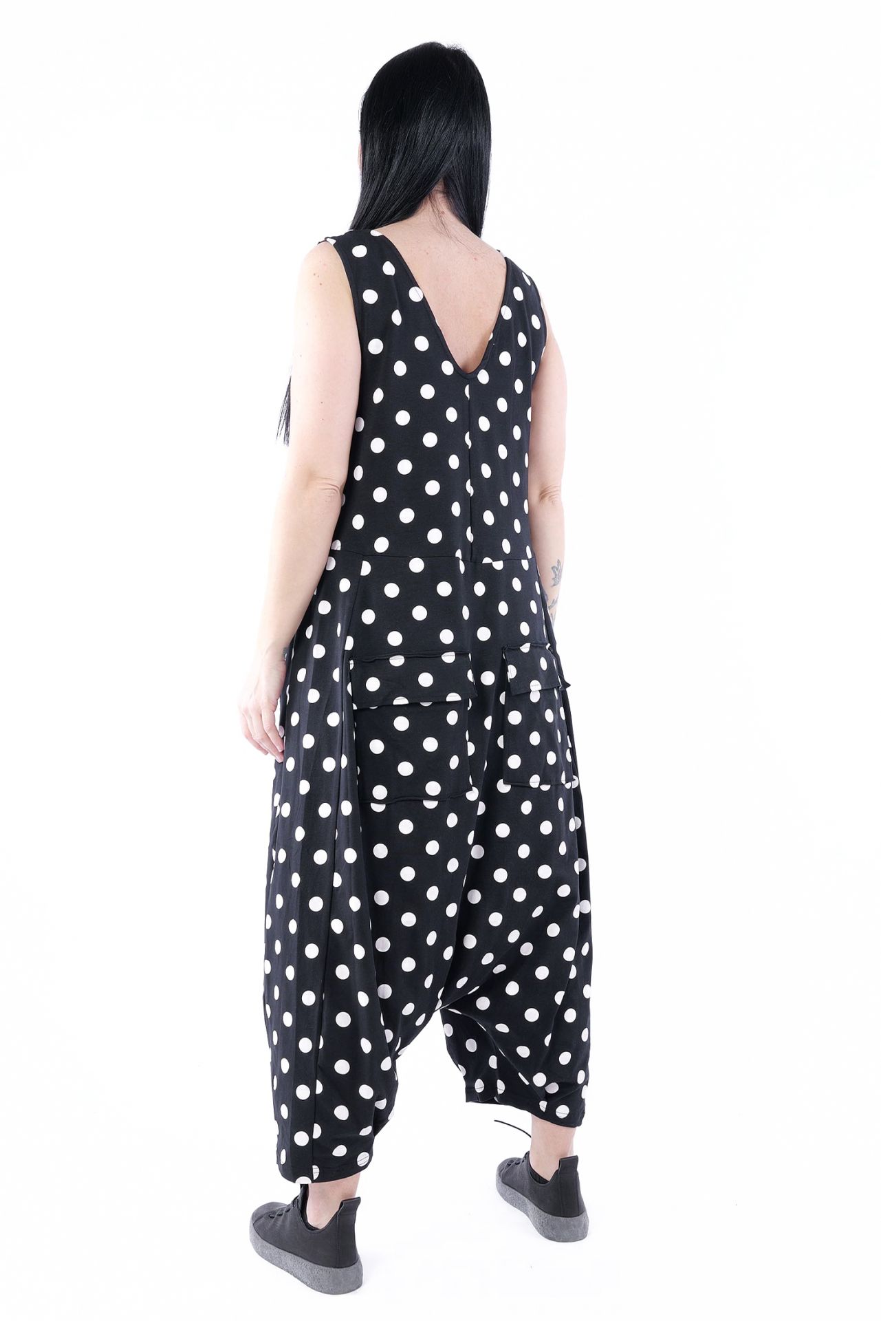 Plü Pluslavie Jersey jumpsuit - Black white dots - 1076