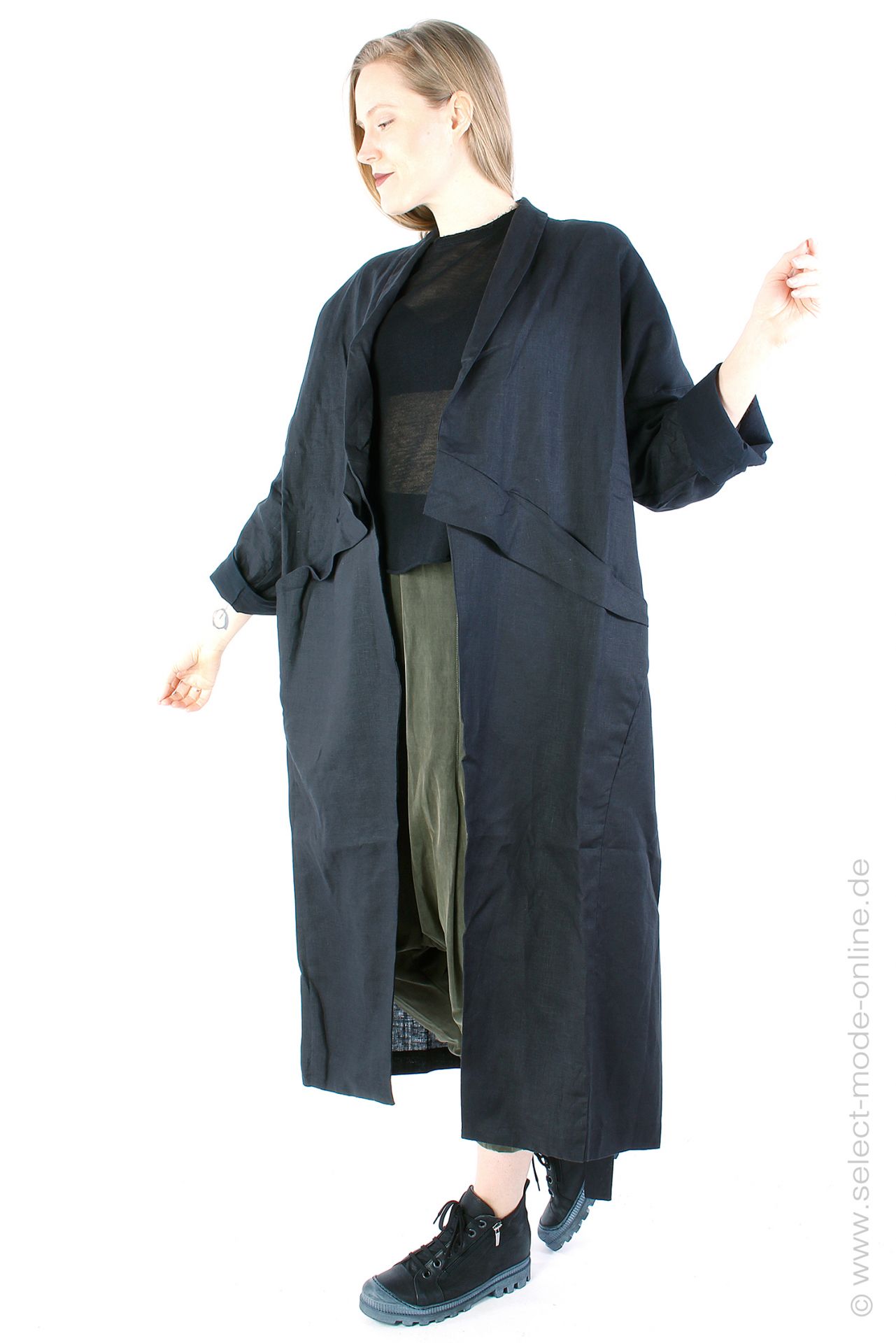 studio b3 - linen coat - Black - SUMMO