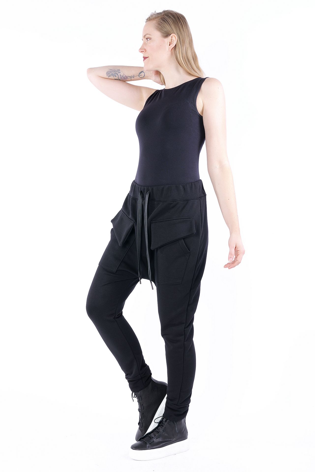 La Haine Inside Us Pants with low crotch - M1020 - Black I SELECT