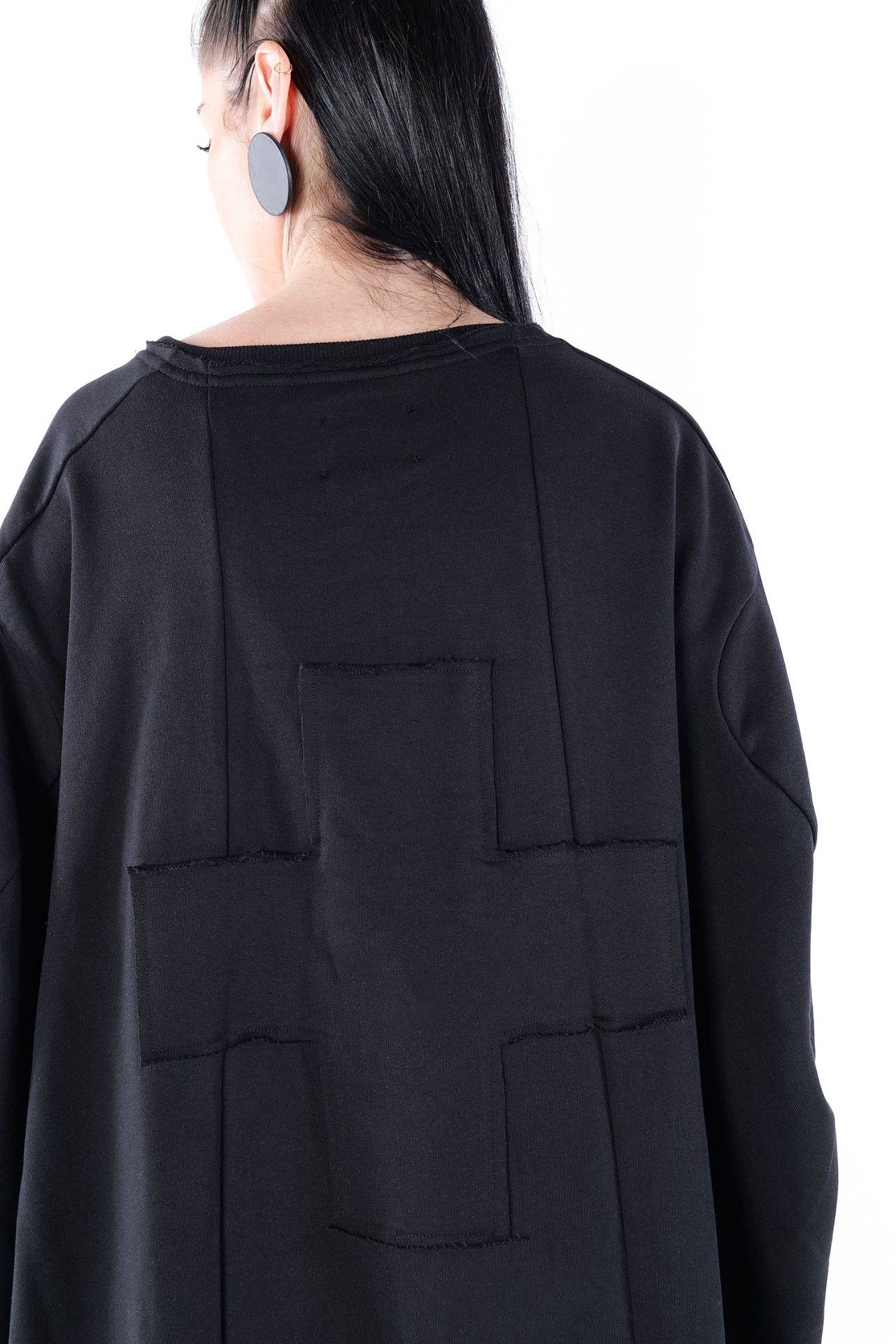 Plü Pluslavie Langer Sweater mit Plus - Schwarz - 2081