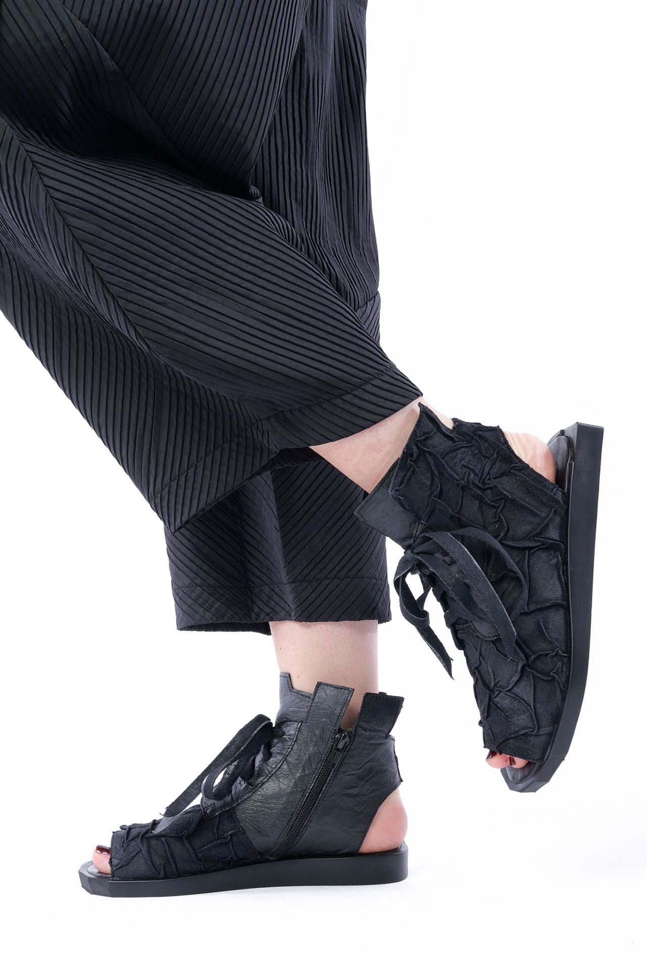 Papucei Sandals with zippers - Black - Cosima