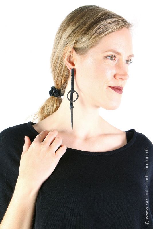 Aumorfia Silver earring - Ring Spike Earring Silver - Black / Silver ...