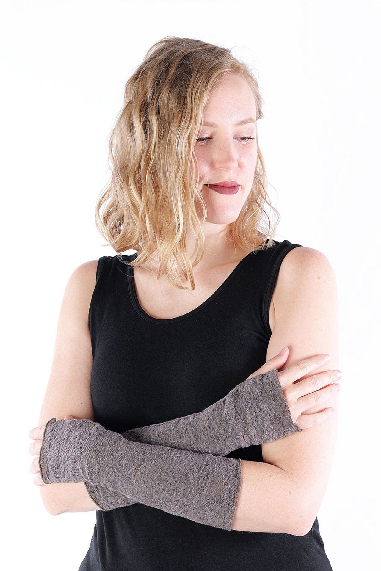 By Basics Bubble merino cuffs - earth melange - 1504 I SELECT