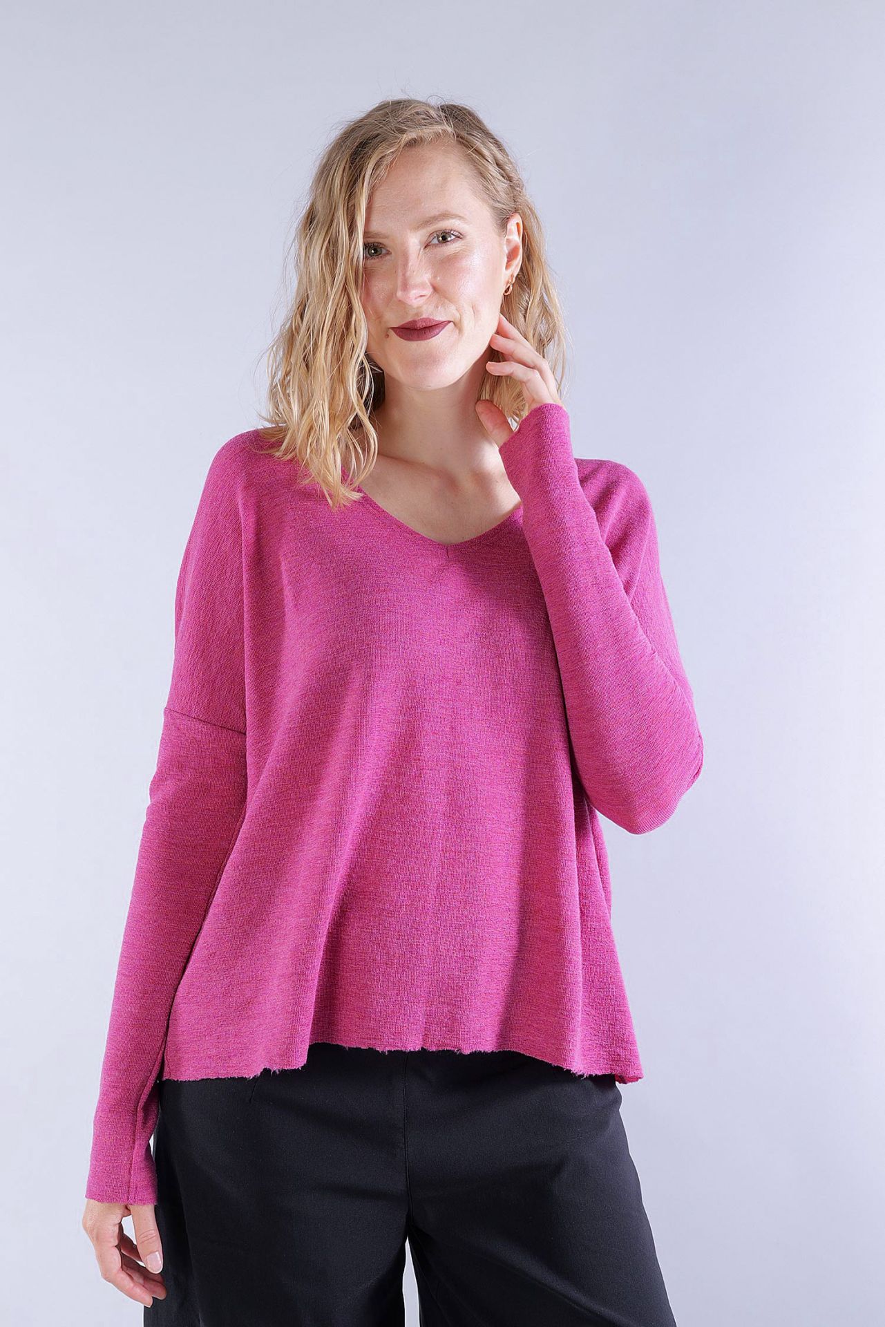 By Basics Merino longsleeve - camelia melange - 4027 I SELECT