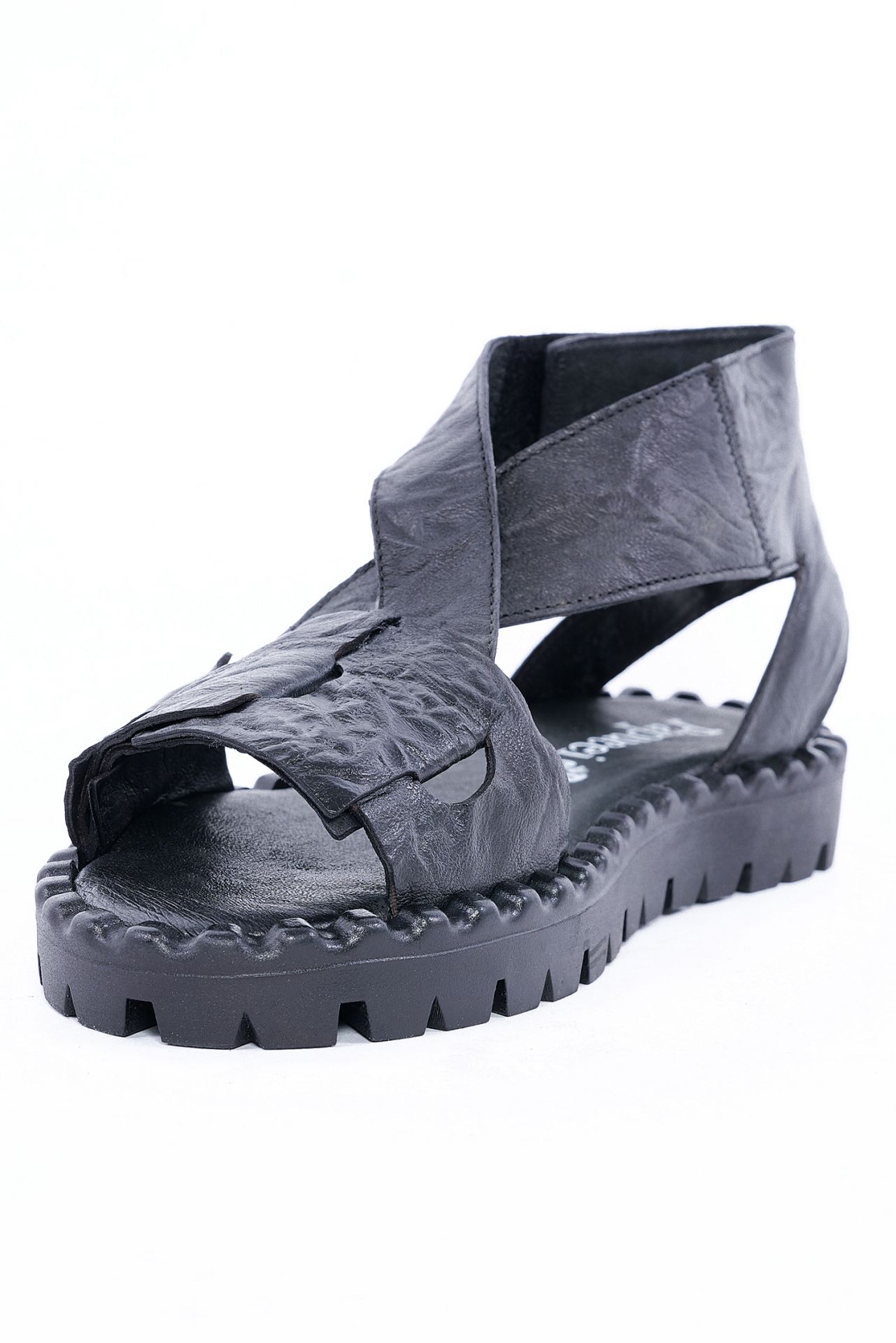 Papucei Platform sandals with velcro - Moonie - black I SELECT
