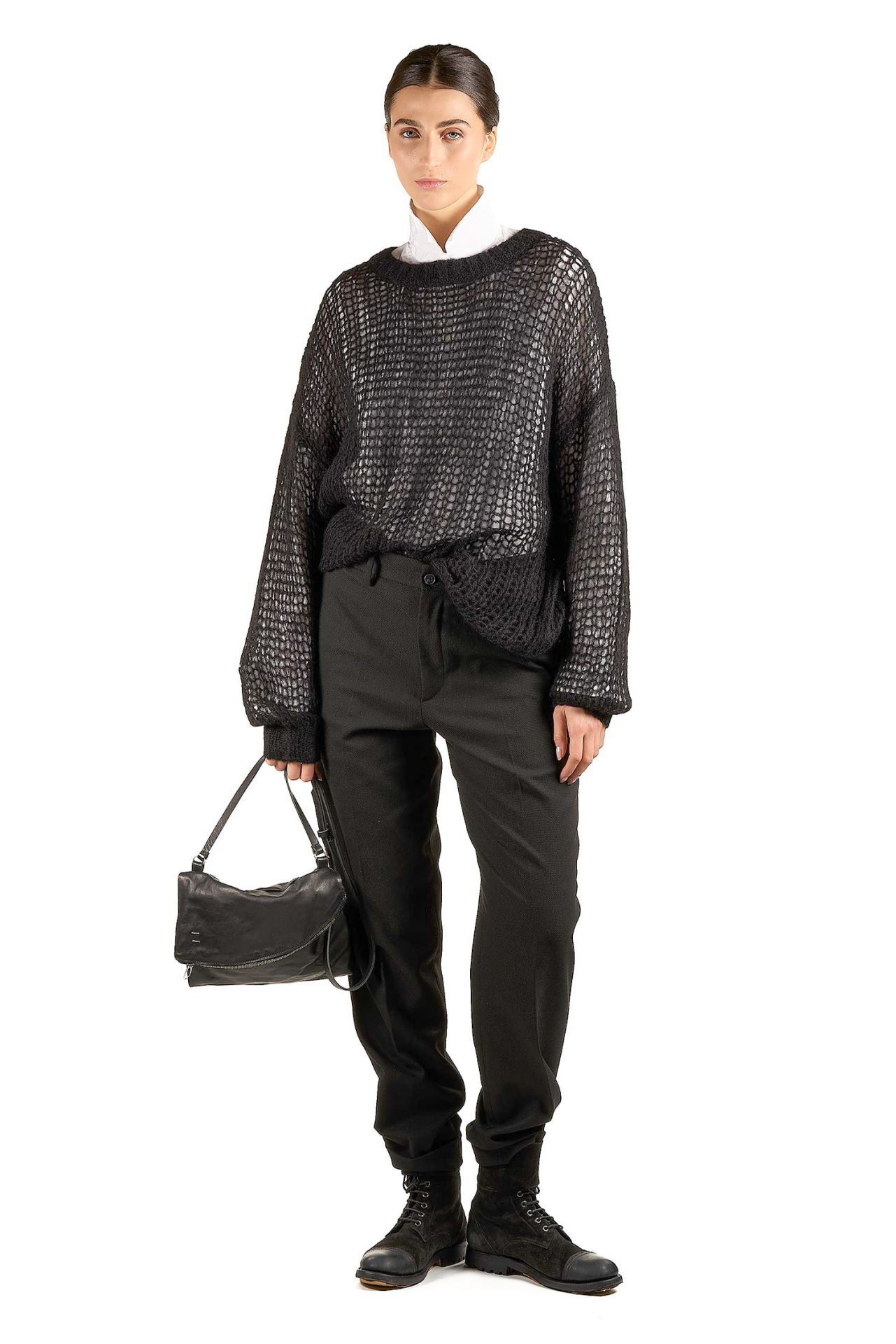 Daniele Basta Leather shoulder bag - black - TINA PICCOLA I SELECT