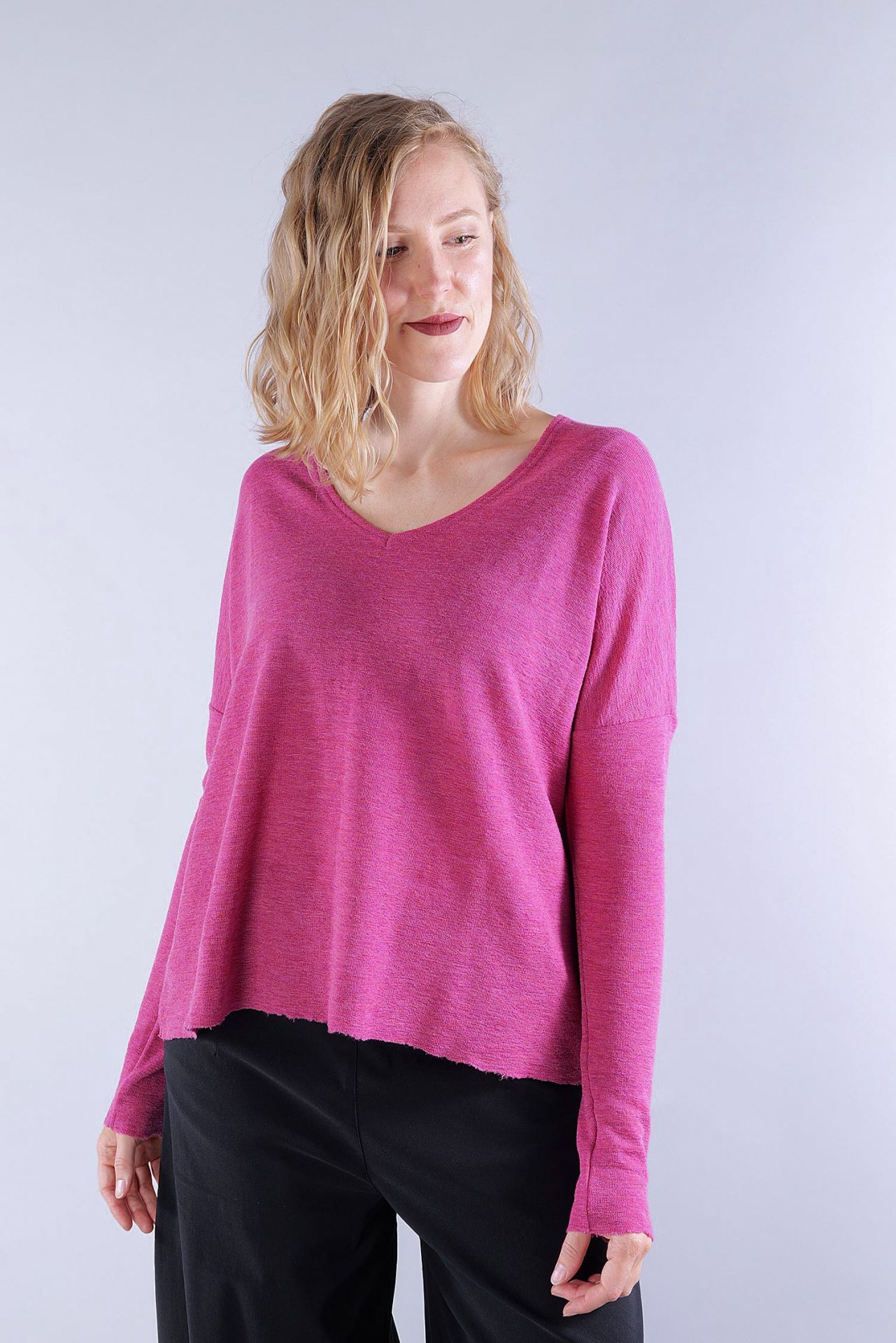 By Basics Merino longsleeve - camelia melange - 4027 I SELECT