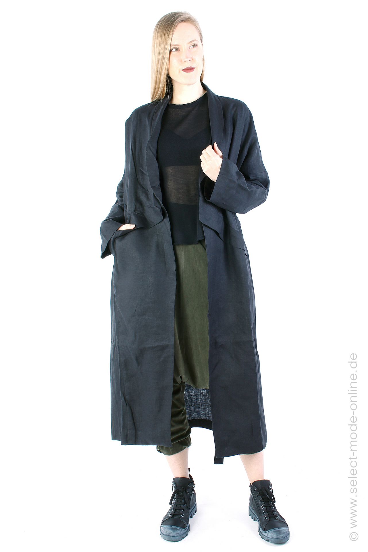 studio b3 - linen coat - Black - SUMMO