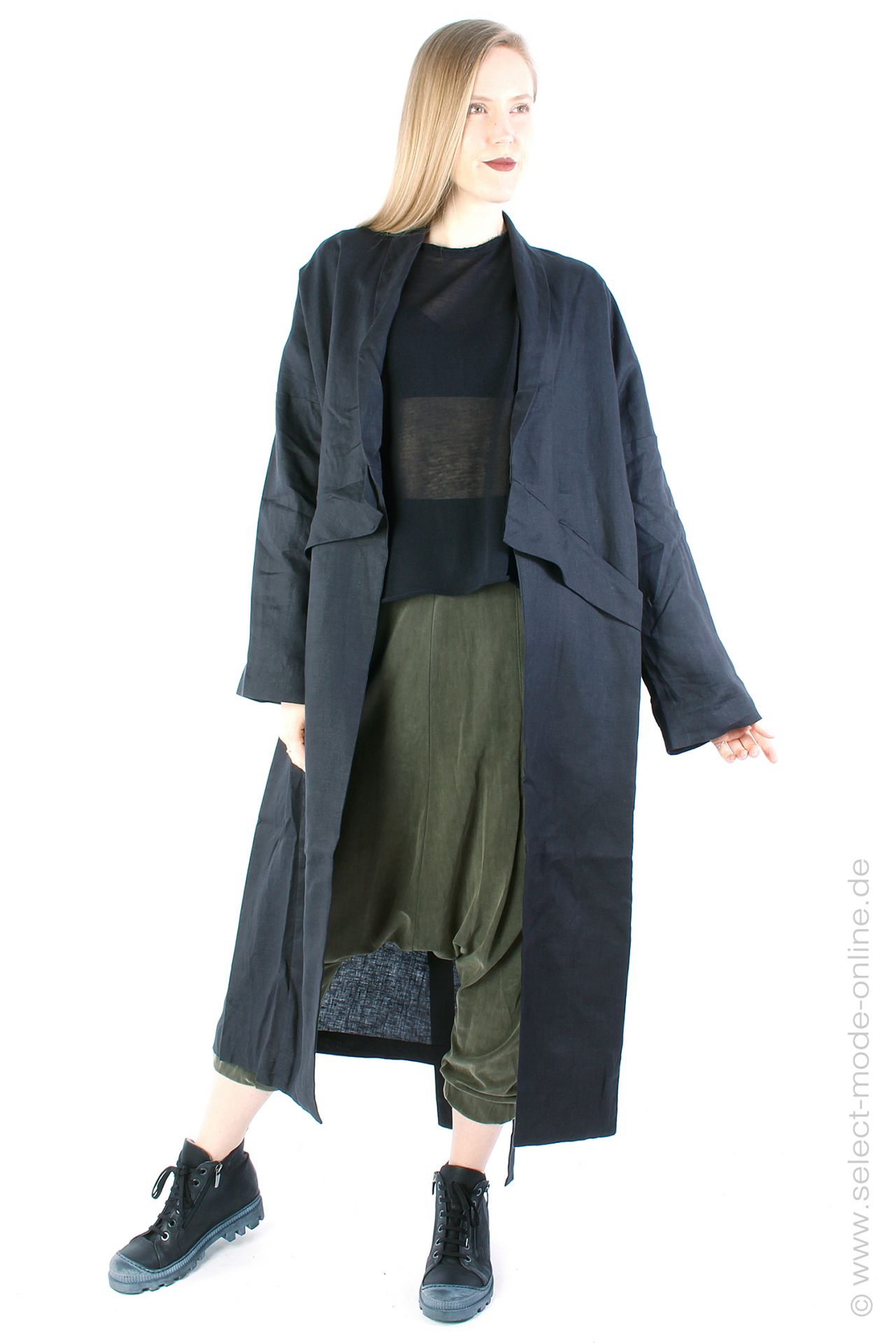 studio b3 - linen coat - Black - SUMMO