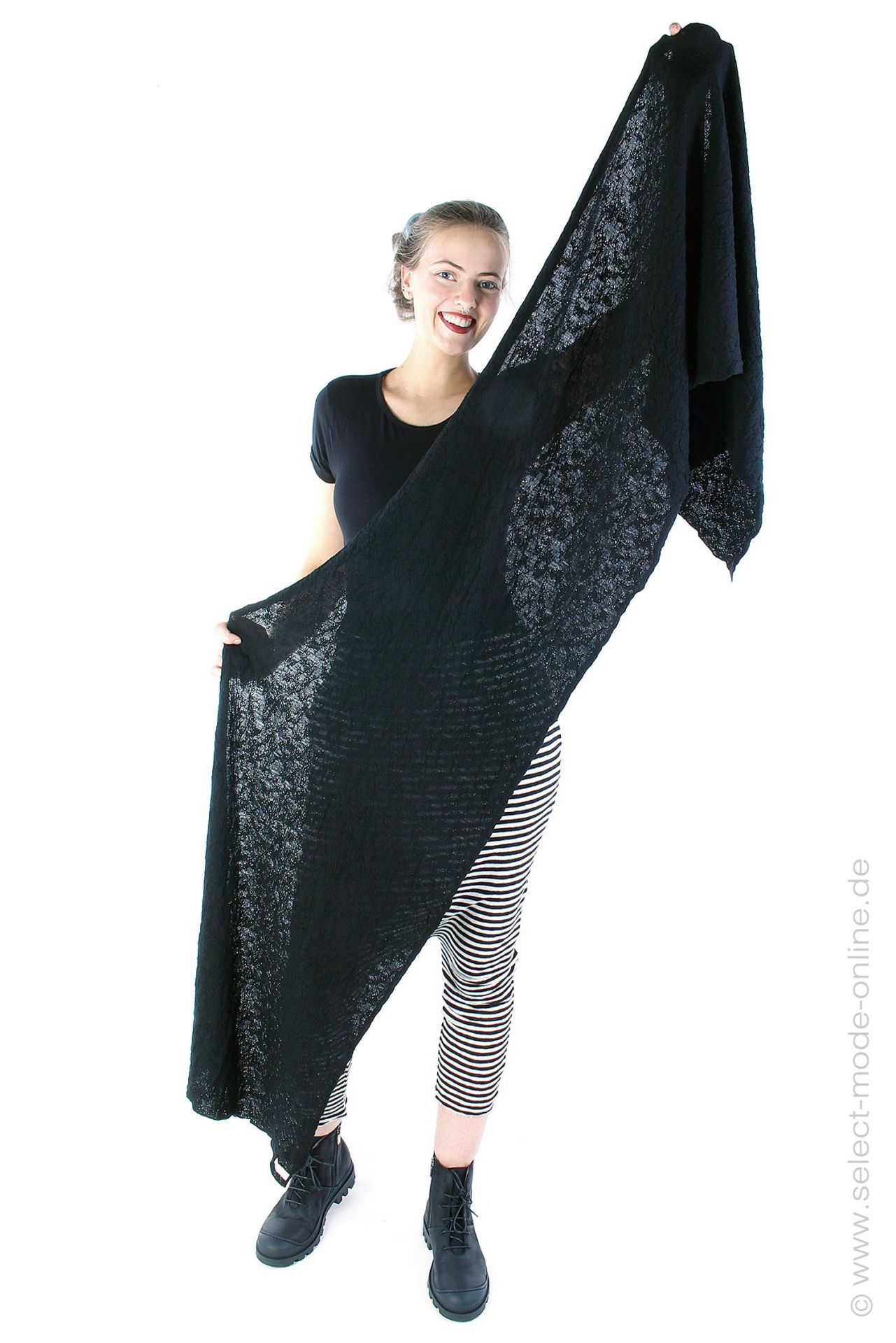 By Basics Bubble merino scarf - Black - BB1503 I SELECT mode online