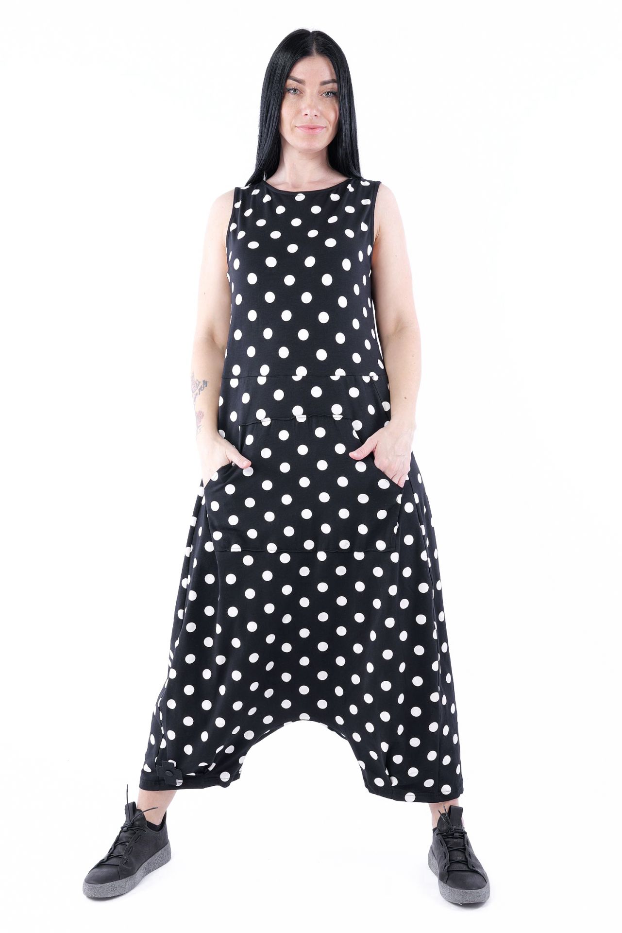 Plü Pluslavie Jersey jumpsuit - Black white dots - 1076