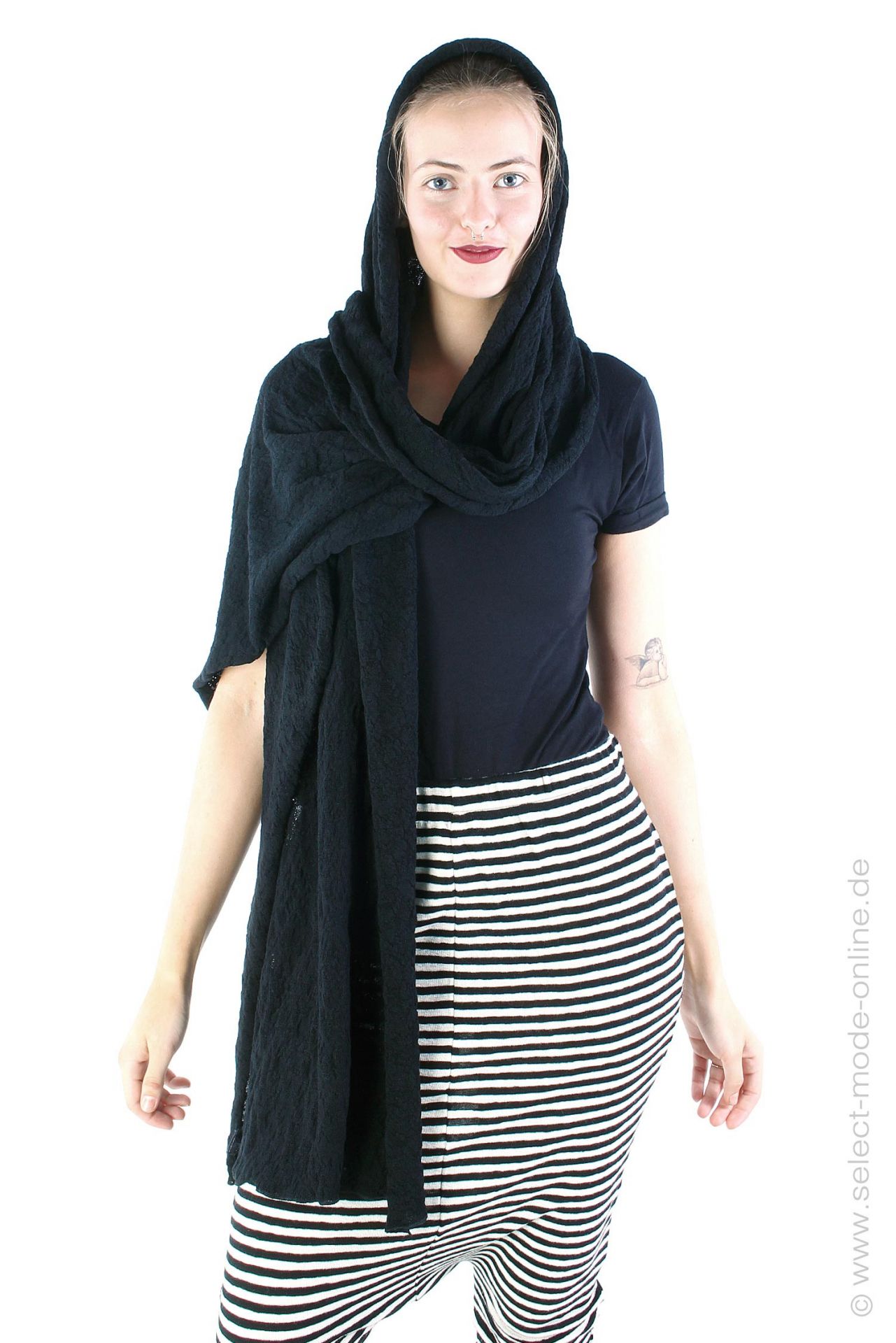 By Basics Bubble merino scarf - Black - BB1503 I SELECT mode online
