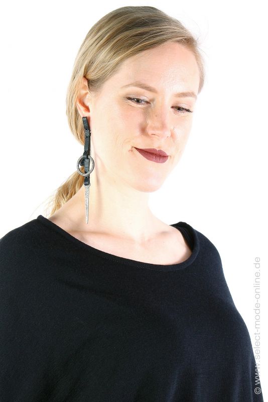 Aumorfia Silver earring - Ring Spike Earring Silver - Black / Silver ...