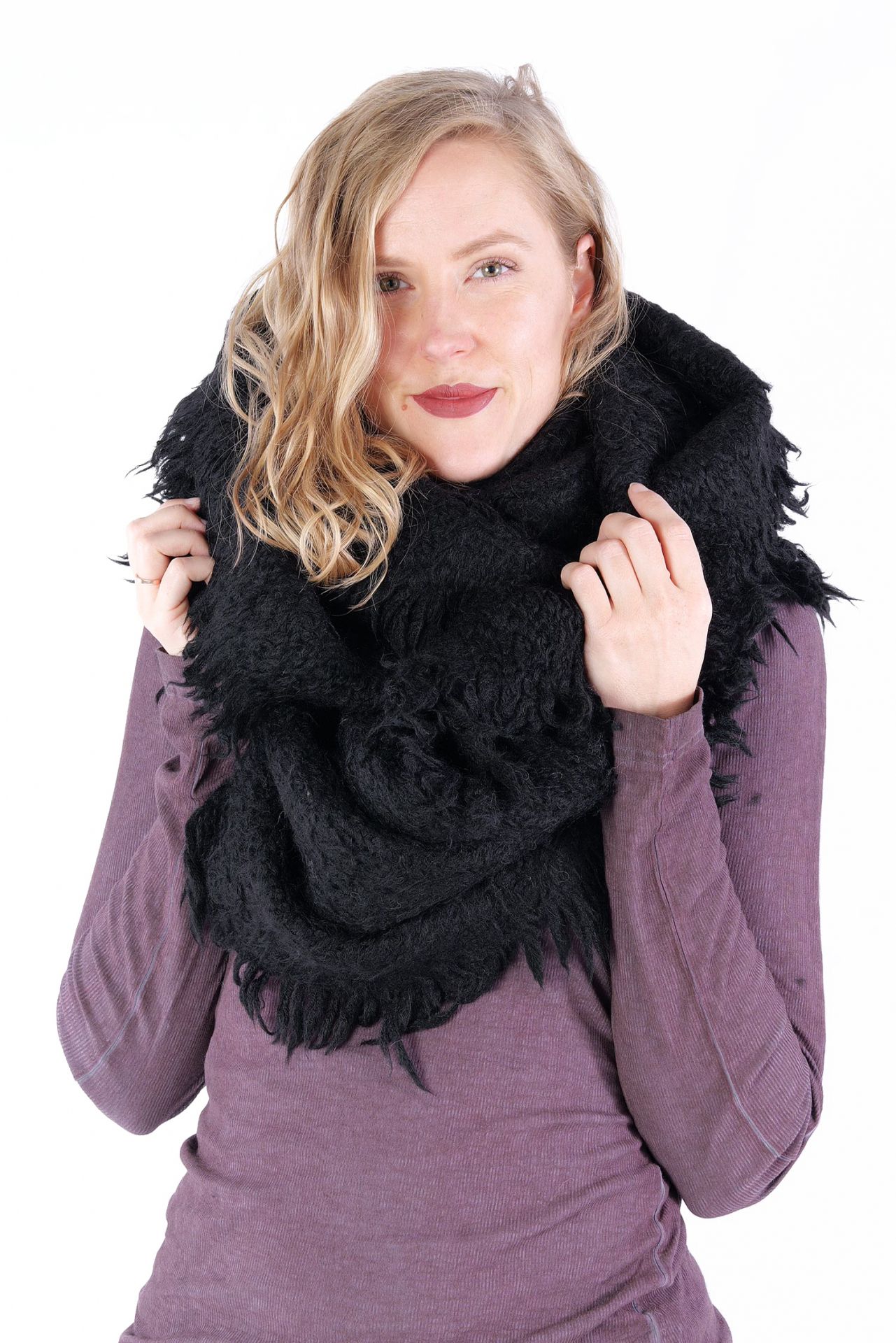 Rundholz Alpaca chunky knit loop - Black - 2251387706