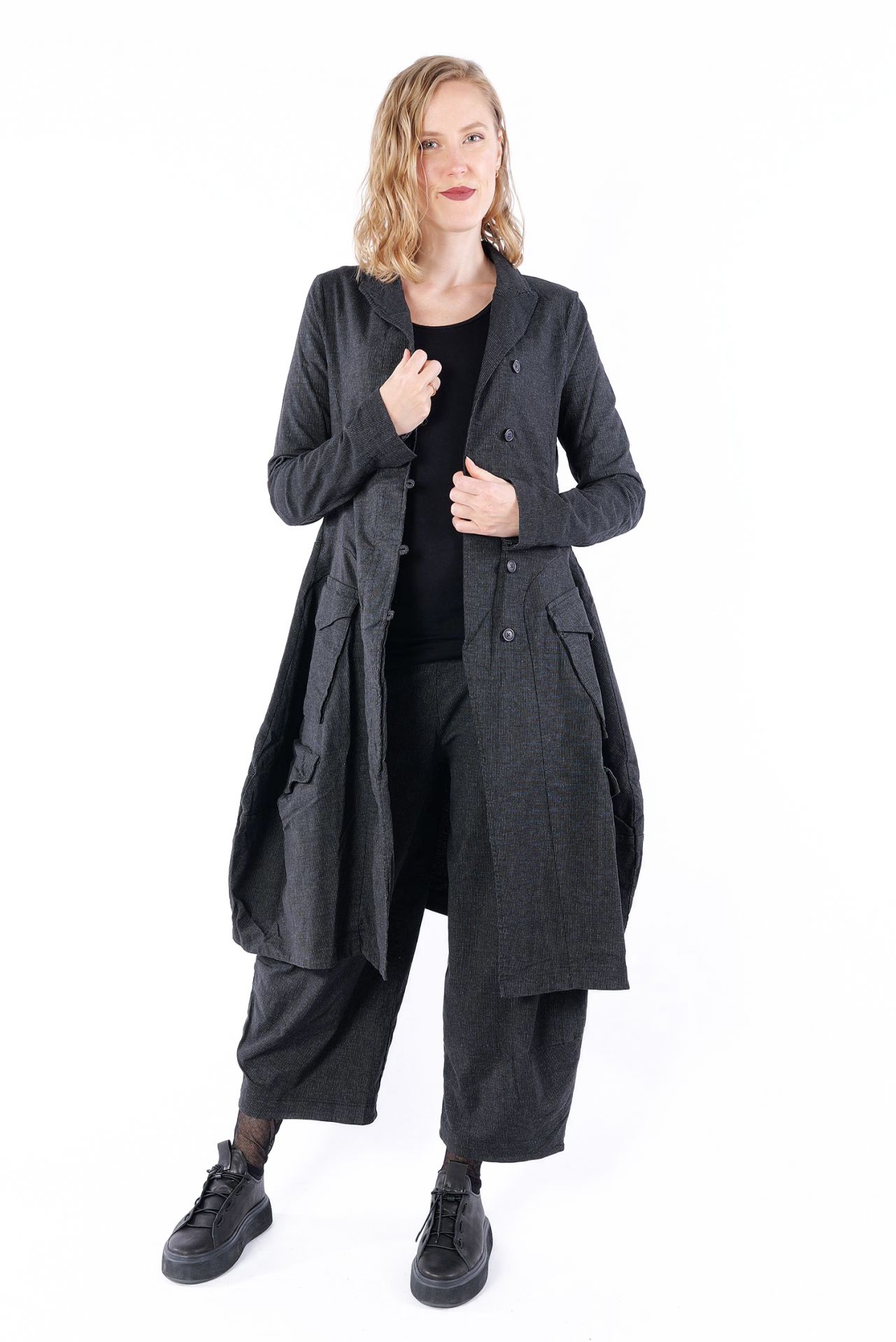 Rundholz Black Label Super stretch coat - Black stripe - 2253411202