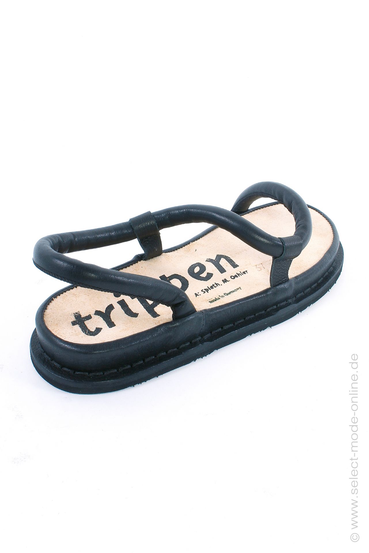 Trippen - Leather sandals - Black - Zigzag