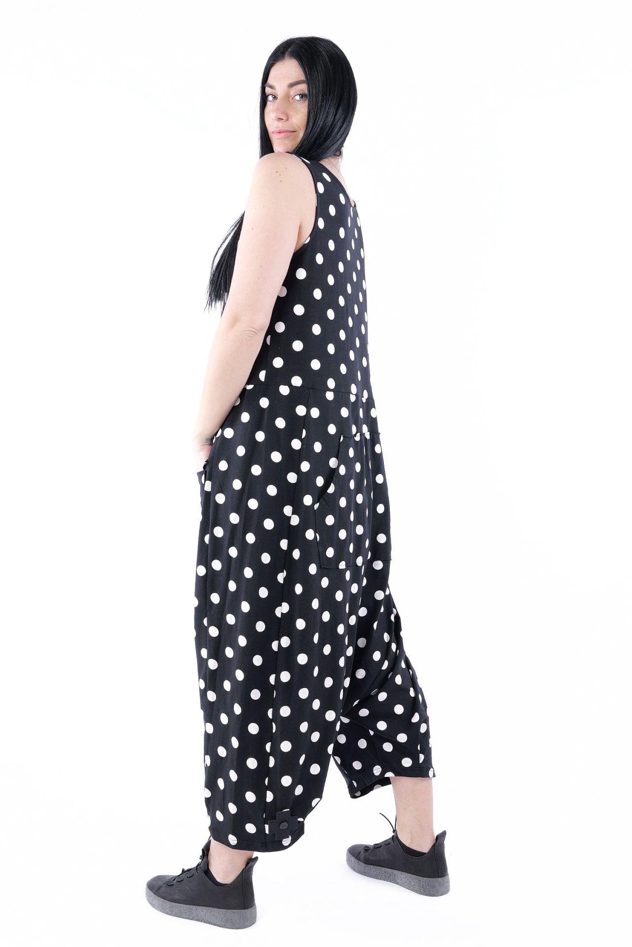 Plü Pluslavie Jersey jumpsuit - Black white dots - 1076