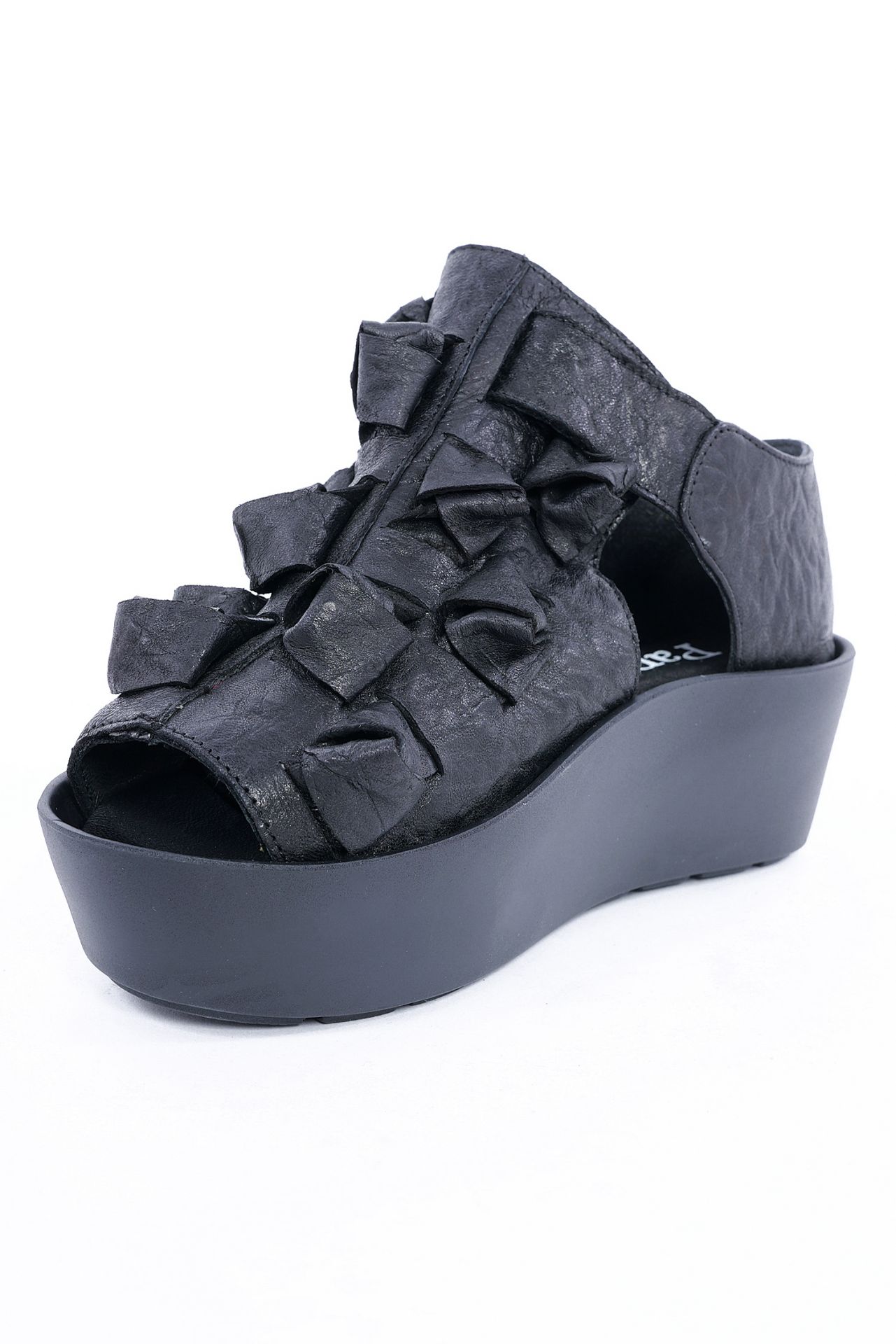 Papucei Ausgefallene Plateau Ledersandale - Aspen - black I SELECT